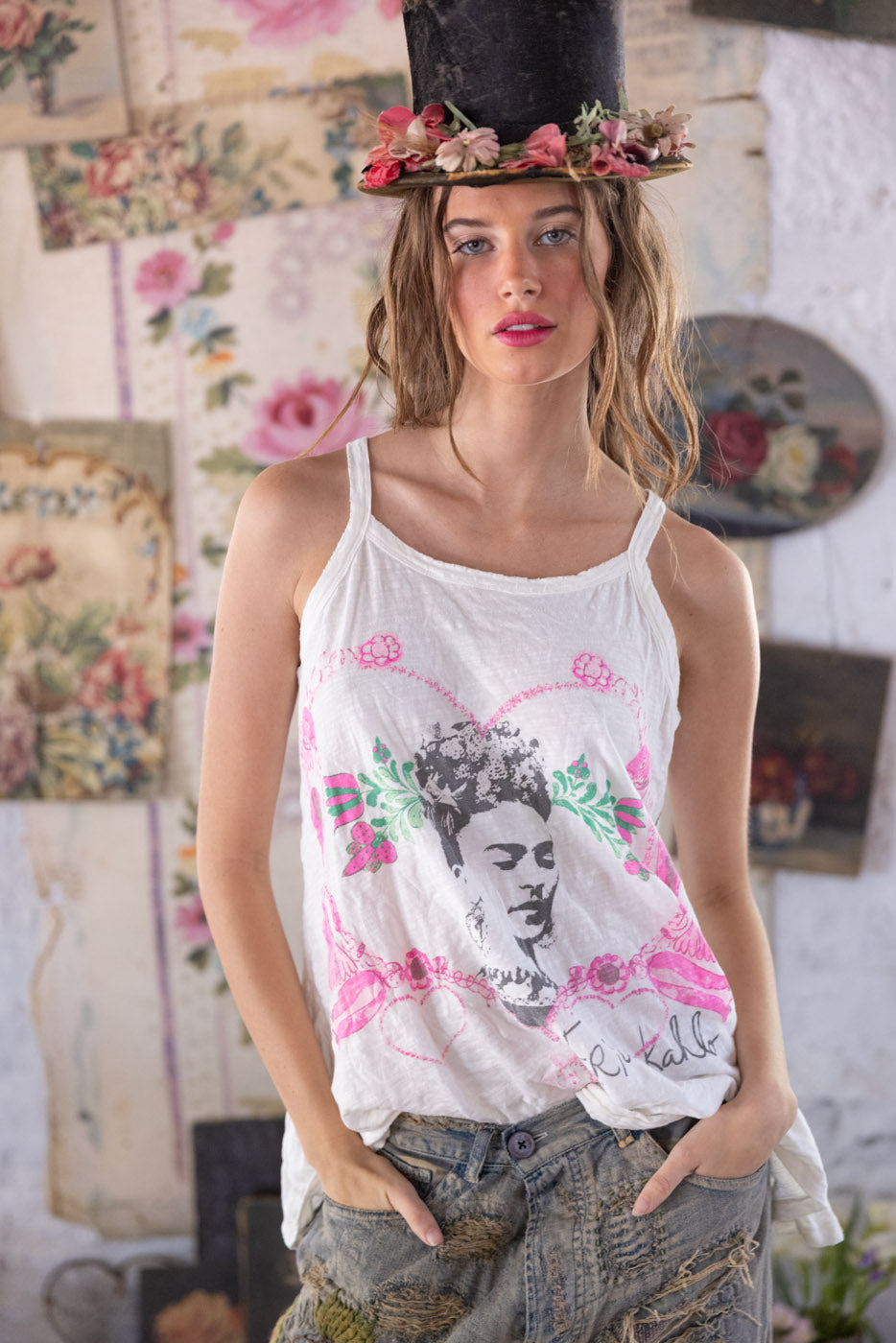 Magnolia Pearl Frida Corazón Luminoso Lana Tank-Katze Boutique